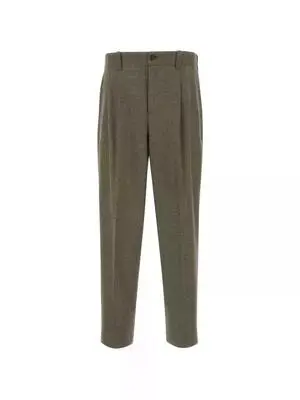 GOLDEN GOOSE Pleated Virgin Wool Trousers - Grey