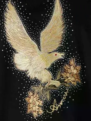 Amiri Crystal-embellished Embroidered T-shirt
