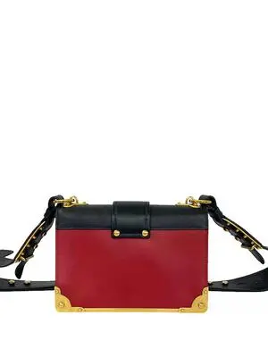 Prada Cahier City Calf Saffiano Crossbody Bag - Red