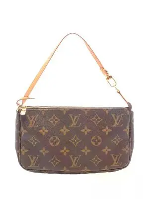 LOUIS VUITTON 2001 Monogram Pochette Accessoires Shoulder Bag - Brown
