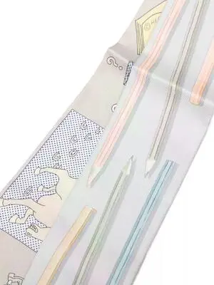Hermès 2010-2026 A Vos Crayons Silk Twilly Scarf Scarves