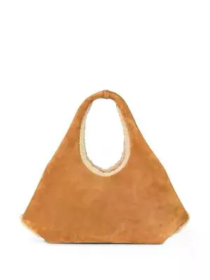 Coperni Shearling-trim Folded Shoulder Bag
