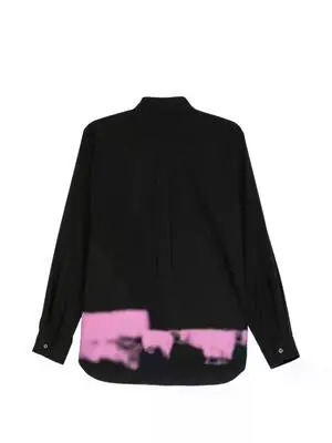 Comme Des Garçons Spray-paint Effect Shirt - Black