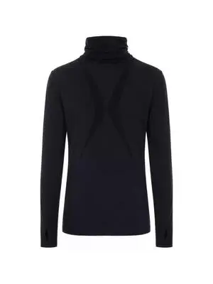 THOM KROM Tonal Panelled Roll Neck Sweater - Black