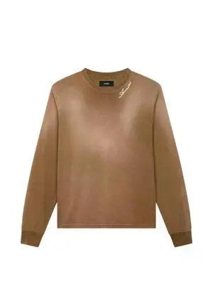 Amiri Script Oversized Long Sleeve T-shirt - Brown