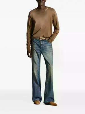 Amiri Script Oversized Long Sleeve T-shirt - Brown