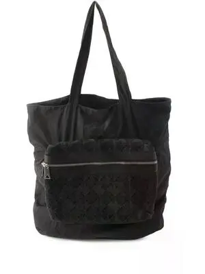 Bottega Veneta 2012-2026 Intrecciato Trimmed Nylon Eco Tote Bag - Black