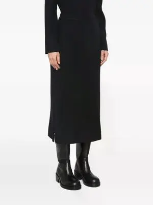 A.p.c. Ribbed-knit Side-slit Midi Skirt