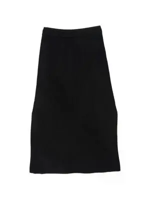 A.p.c. Ribbed-knit Side-slit Midi Skirt - Black