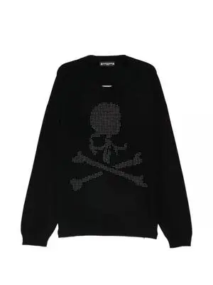 MASTERMIND WORLD Skull-print Beaded Sweater