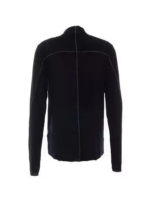 THOM KROM Contrast Stitch Roll Neck Sweater - Black