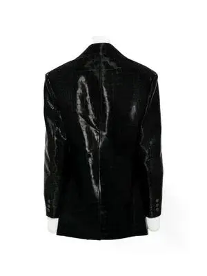 Junya Watanabe Crocodile-effect Notched-lapels Jacket