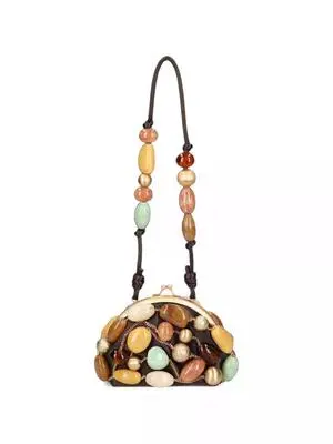 Cult Gaia Mercier Mini Wristlet Shouder Bag - Brown