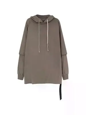 Rick Owens Layered-sleeve Drawstring Hoodie - Brown