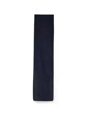 Dolce & Gabbana Logo-patch Ribbed-knit Cashmere Scarf - Blue