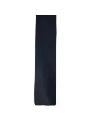 Dolce & Gabbana Logo-patch Ribbed-knit Cashmere Scarf - Blue