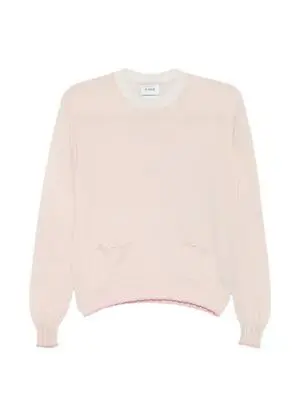BARRIE Ribbed-knit Pocket Sweater - Pink