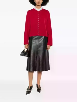 AGNES B. Snap-button Cardigan - Red