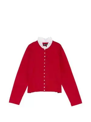 AGNES B. Snap-button Cardigan - Red