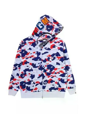 A BATHING APE Shark Camouflage Hoodie - White