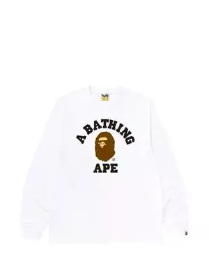 A BATHING APE College Logo-print Long-sleeve T-shirt - White