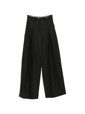 Max Mara Pleated Wide-leg Trousers - Black