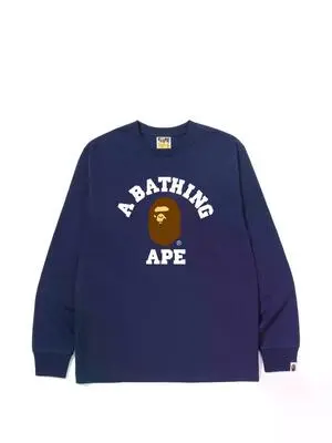 A BATHING APE Logo-print Long-sleeve T-shirt - Blue