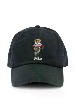 Polo Ralph Lauren Cotton Baseball Cap With Embroidered Polo Bear Motif - Black