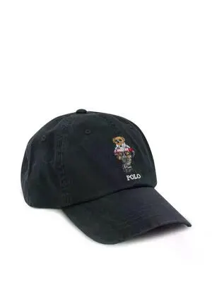 Polo Ralph Lauren Cotton Baseball Cap With Embroidered Polo Bear Motif - Black