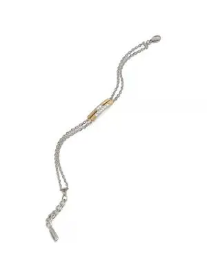 TRUSSARDI Crystal-embellished Double-chain Bracelet - Silver