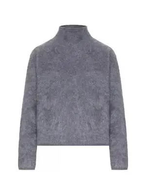 LISA YANG The Sandy Brushed High-neck Sweater - Grey