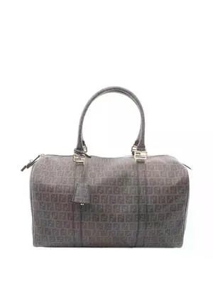 Fendi 2000-2010 Zucchino Coated Canvas Boston Bag - Brown
