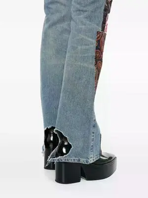 Junya Watanabe Patchwork Distressed Flare Jeans - Blue