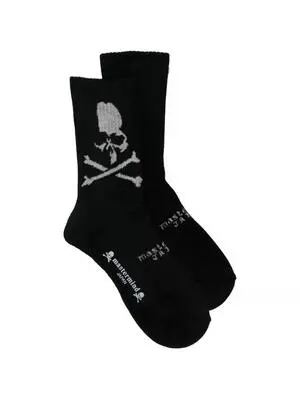 MASTERMIND WORLD Skull-intarsia Ribbed Socks - Black
