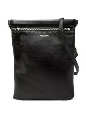 Saint Laurent 2022 Antiqued Lambskin Sid Flat Crossbody Bag