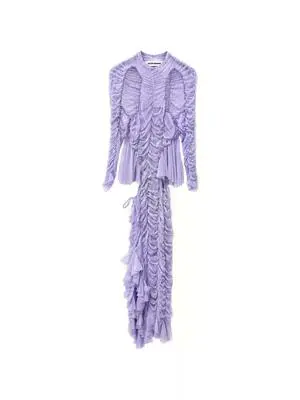 ESTER MANAS Ruched Ruffled Dress - Purple