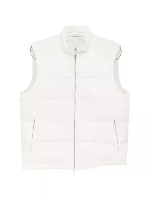 Eleventy Quilted Padded Gilet - White