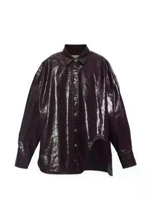 Attico Plum Shimmer-finish Cut-out Jacket