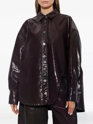 Attico Plum Shimmer-finish Cut-out Jacket