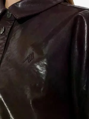 Attico Plum Shimmer-finish Cut-out Jacket