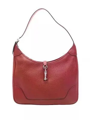 Hermès 2006 Clemence Leather Trim 31 Shoulder Bag - Red