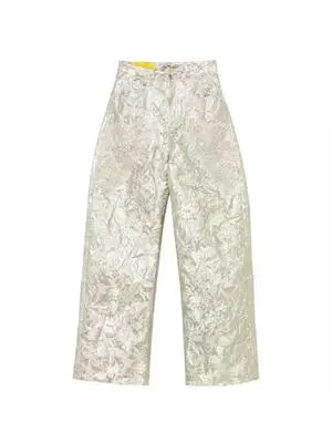 MARQUES' ALMEIDA Crystal-embellished Wide-leg Trousers - Neutrals