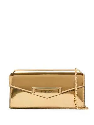 Givenchy Mini Antigona Metallic Leather Shoulder Bag - Gold