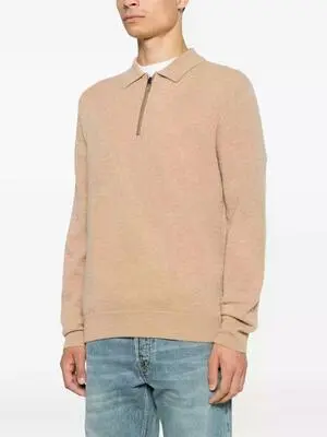 Canali Quarter-zip Knitted Sweater - Neutrals