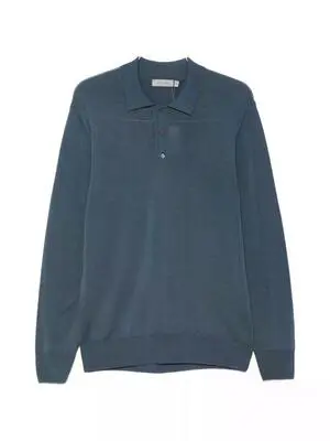 Canali Long-sleeve Polo Sweater - Blue