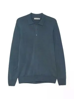 Canali Long-sleeve Polo Sweater - Blue