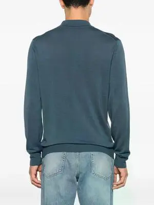 Canali Long-sleeve Polo Sweater - Blue