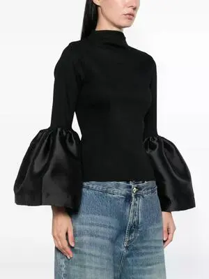 MARQUES' ALMEIDA Puffed-sleeve Ribbed-knit Top