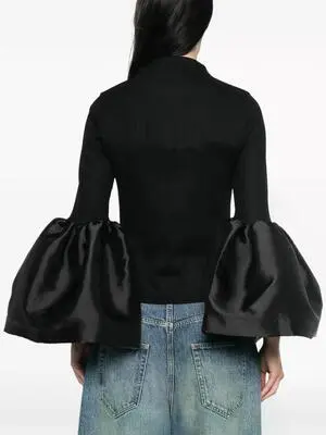 MARQUES' ALMEIDA Puffed-sleeve Ribbed-knit Top