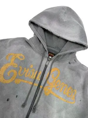 EVISU Genes Logo Distressed Hoodie